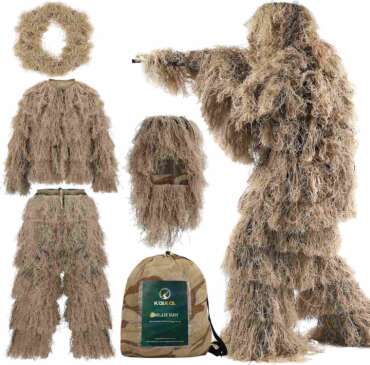 Kalkal Woodland/Desert Ghillie Suit | Hunting Camouflage Apparel