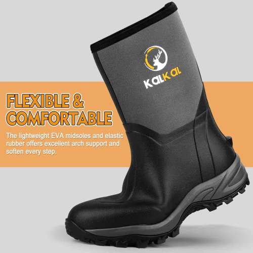 Mid-Calf Rubber Farm Boots for Men and Women - Waterproof