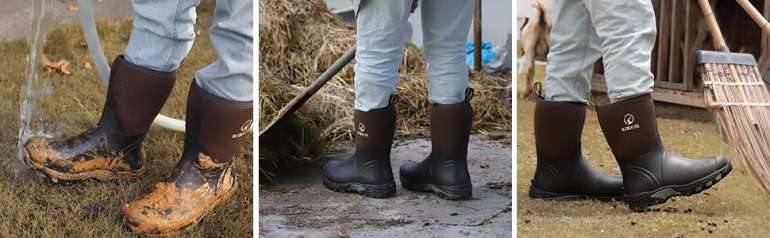 Farming Rubber Boots Calf High | Waterproof+EVA Midsole - Kalkal