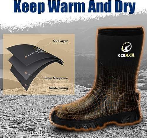 Kalkal 12" Mid Calf Waterproof Farm Boots - Unisex
