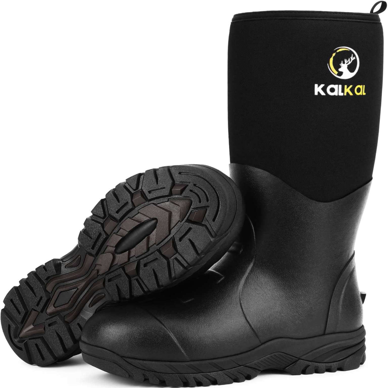 Kalkal Neoprene Knee High Rain Boots, Waterproof Steel Shank Boots For ...