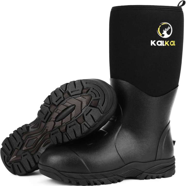 Kalkal Neoprene Knee High Rain Boots, Waterproof Steel Shank Boots For ...