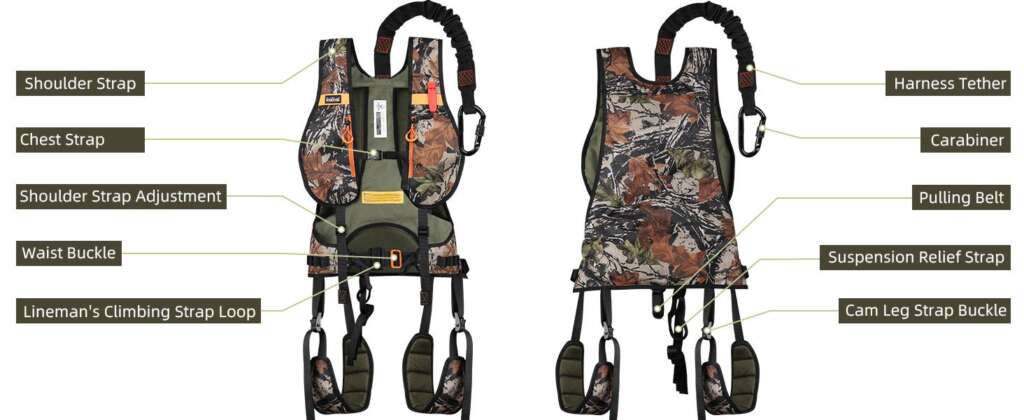 300lbs Climbing Tree Stand Safety Harness For Hunting - Kalkal