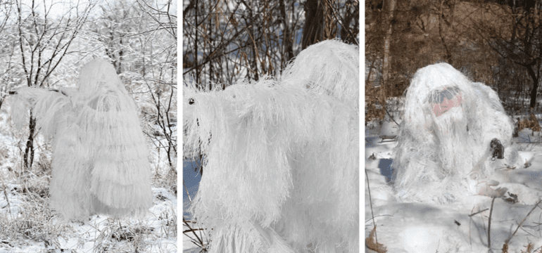 Kalkal 5-Piece Snow Ghillie Suit | White Hunting Snow Suit