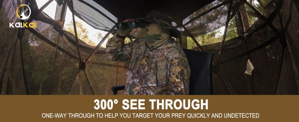 300° See Through Hunting Blind | 3 Person Pop Up Blind- Kalkal
