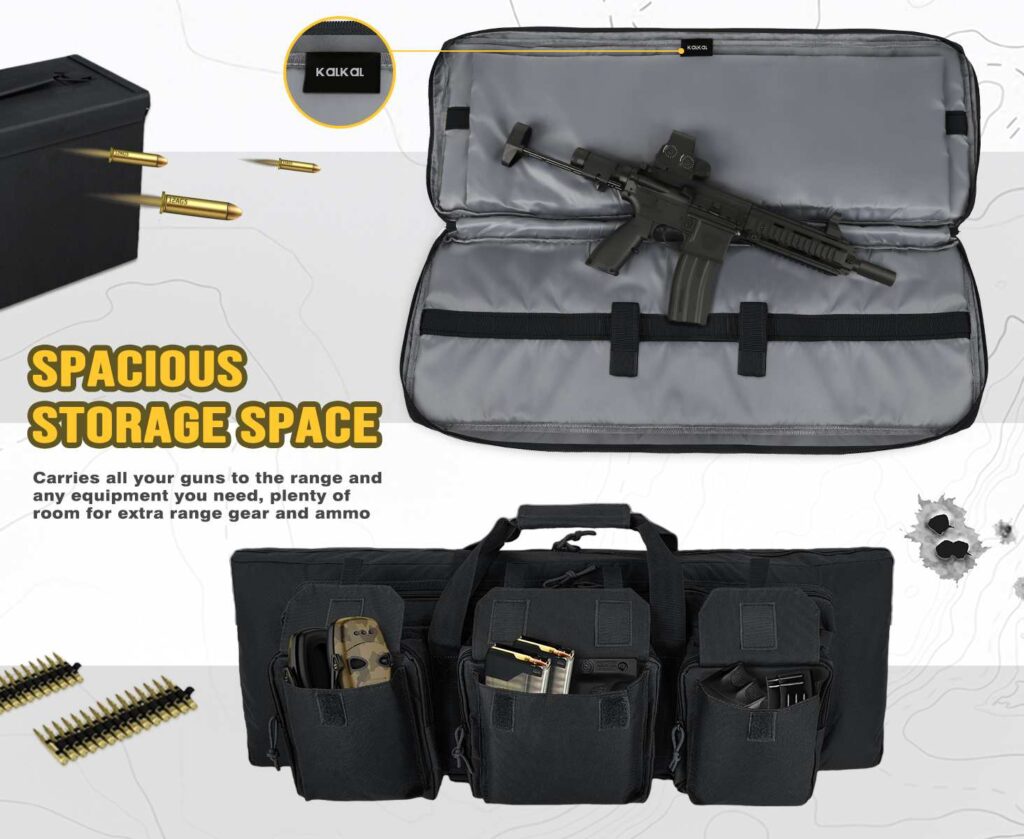 36'' / 42'' Soft Rifle Case | Double Rifle Bag With 6 Pockets - Kalkal