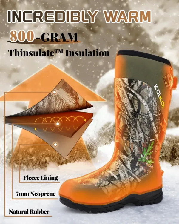 Men's 800g Thinsulate Insulated Camo Hunting Boots - Kalkal